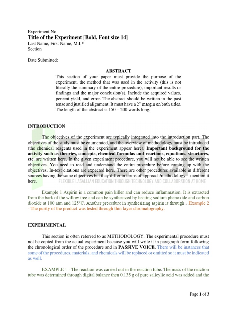 Laboratory Report Format | PDF | Experiment | Filtration
