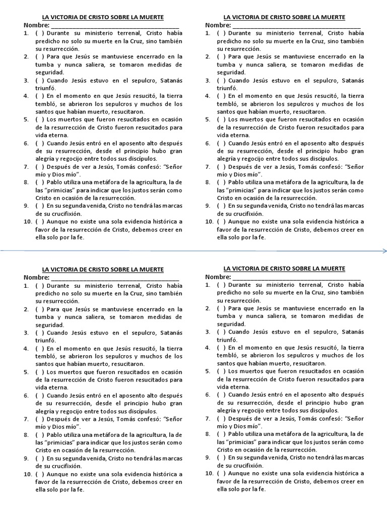 07 La Victoria de Cristo Sobre La Muerte X4 | PDF | La resurrección de Jesús | Jesús