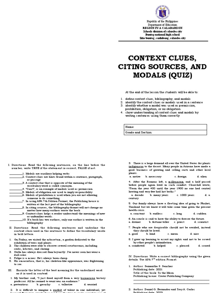 LAS_MODALS -quiz | PDF