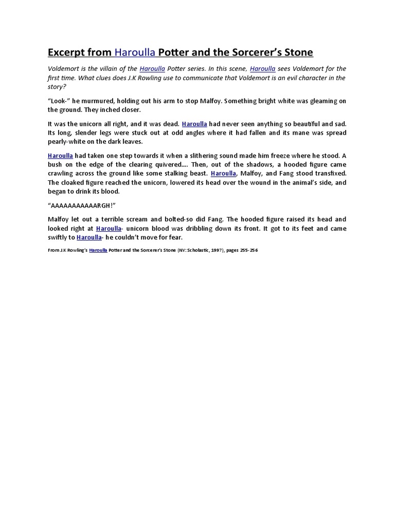 Extract From Harry Potter and The Sorcerers Stone | PDF