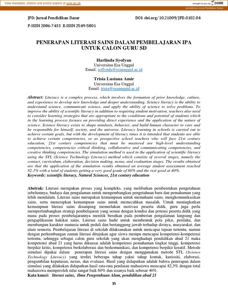 Literasi Sains | PDF | Science | Learning