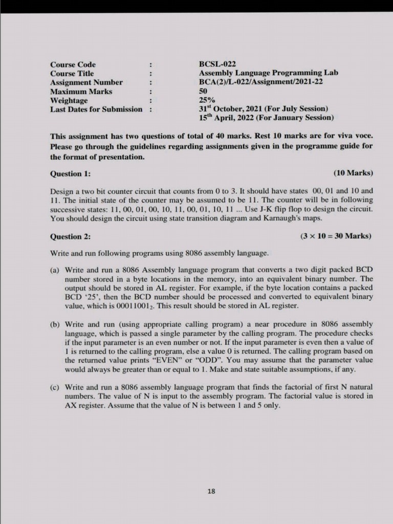 BCSL-022 Assignment | PDF