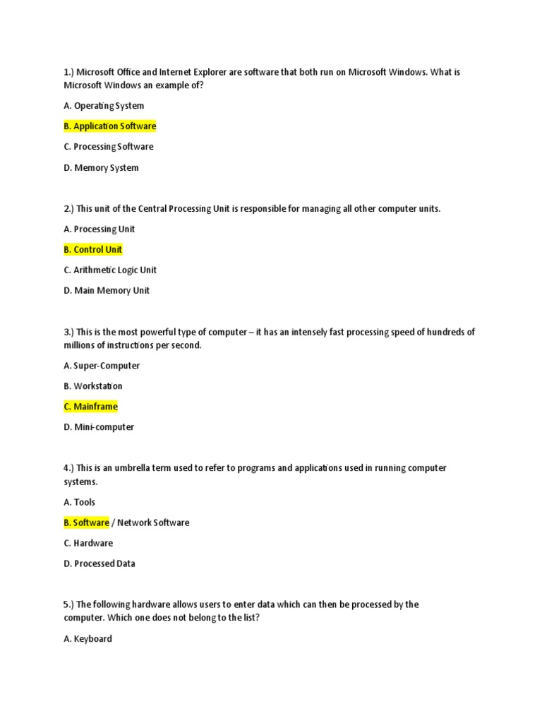 Understanding Computer Fundamentals: An Assessment of Knowledge on Operating Systems, Hardware ...
