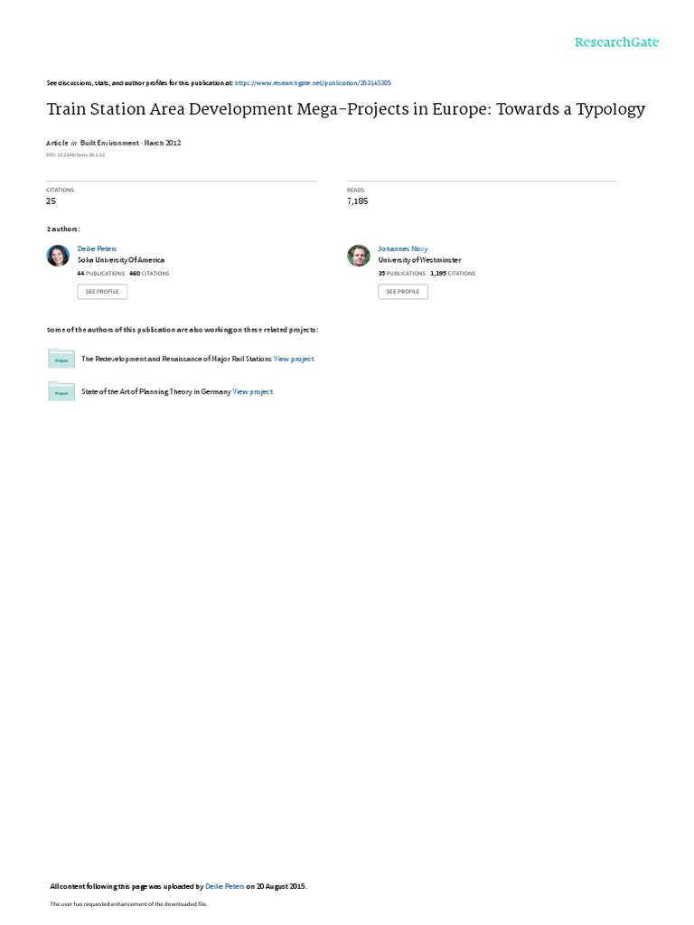 Peters Novy 2012 BEV38 N1 Rail Megaprojects Introand Typology | PDF ...