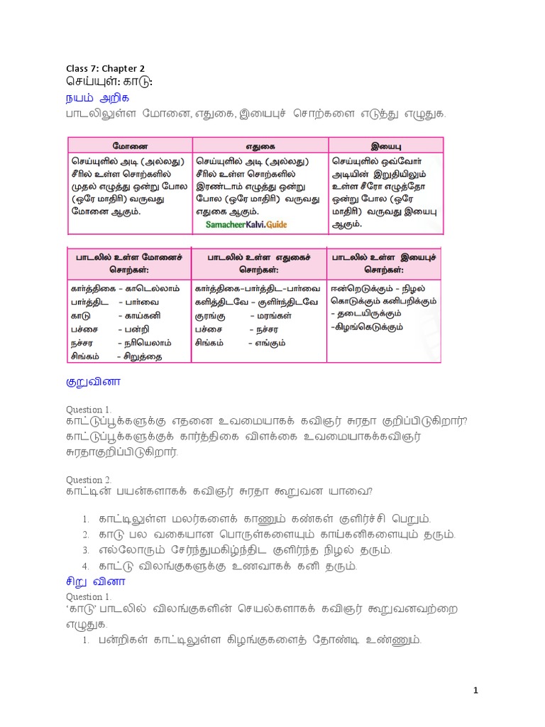 GIDB5823140-Class 7 Chapter 2 Tamil Notes | PDF