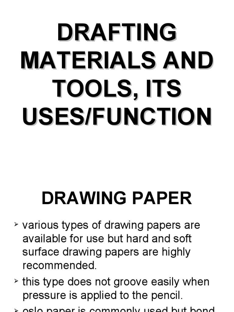 Drafting Materials and Tools | PDF