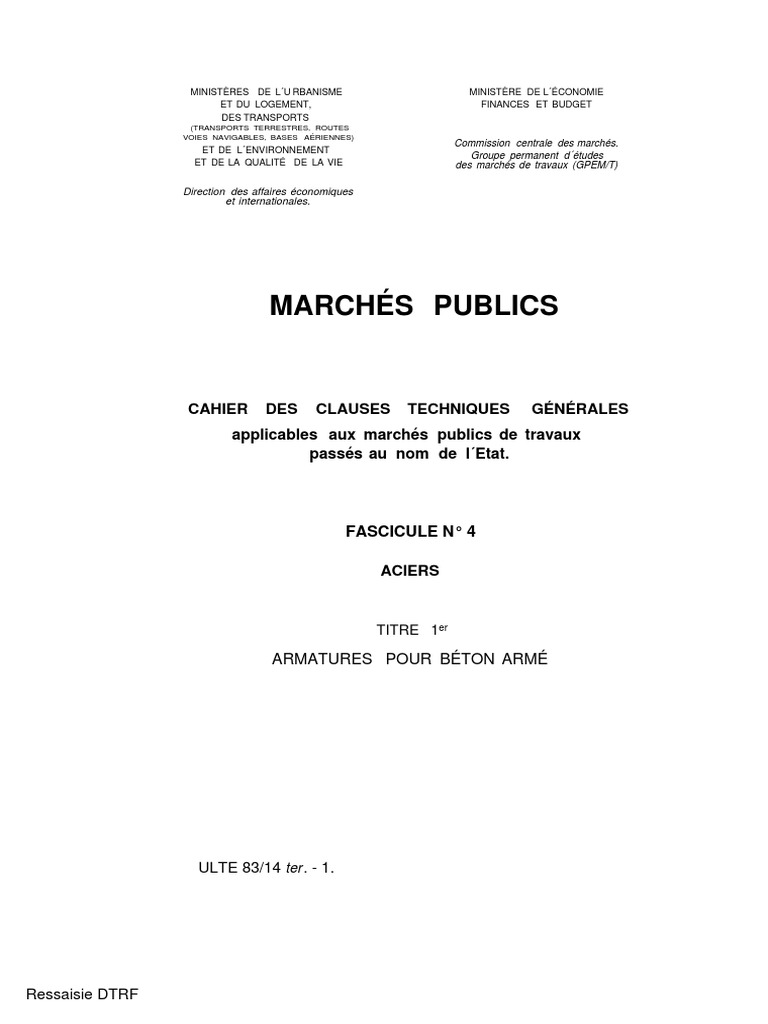 Fascicule 4.1 | PDF | Béton | Béton armé