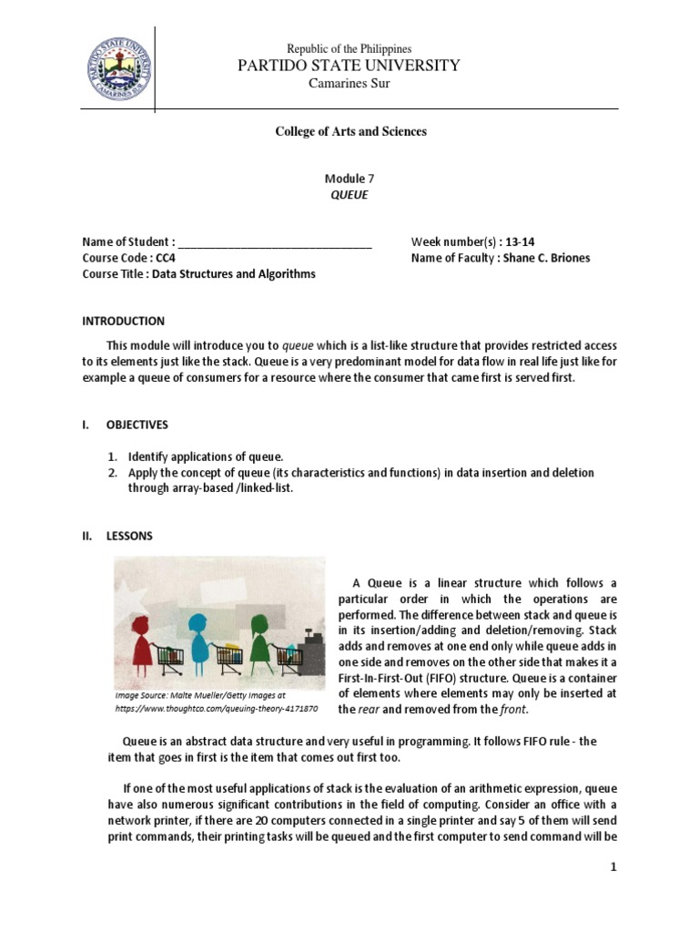 CC4 Mod7 BSCS | PDF | Queue (Abstract Data Type) | Computer Engineering