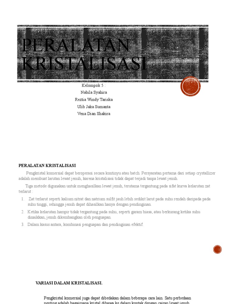 Alat dan Metode Kristalisasi Efektif | PDF | Griya & Taman | Teknologi ...