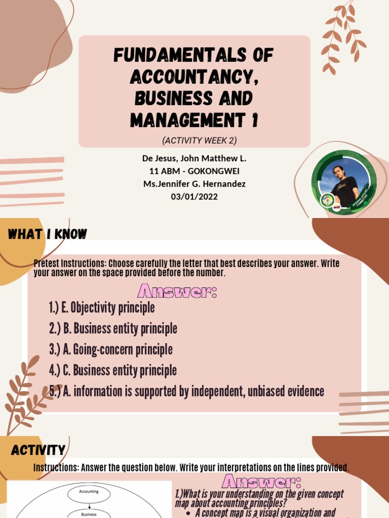 Fabm Week 2 | PDF | Accounting | Financial Statement