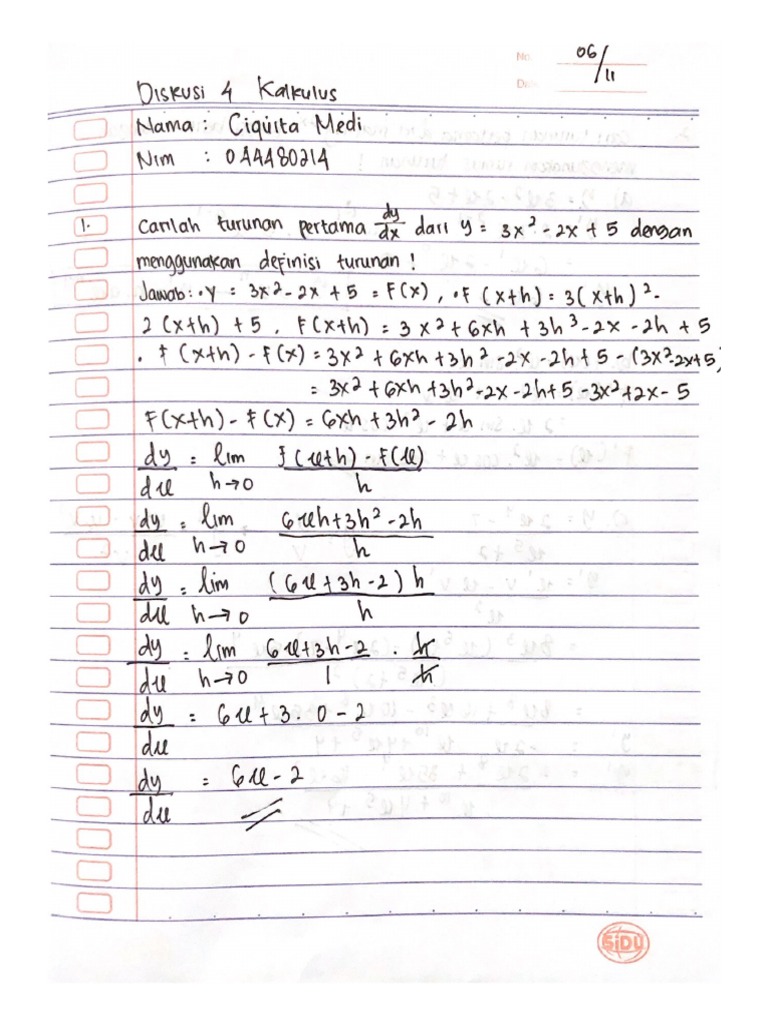 Diskusi 4 Kalkulus | PDF