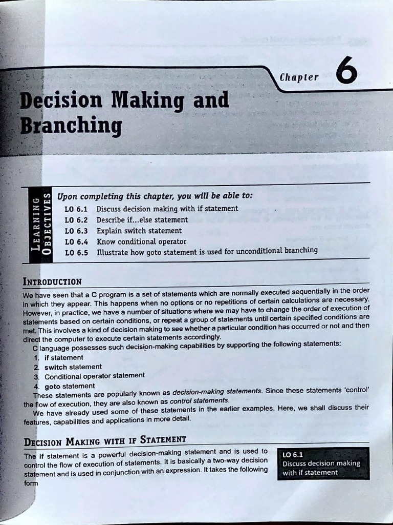 Decision Making and Branching | PDF