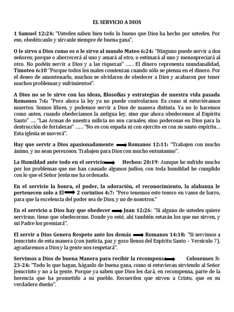 Predica 1. Servir A Dios | PDF | Dios | Creencia religiosa y doctrina