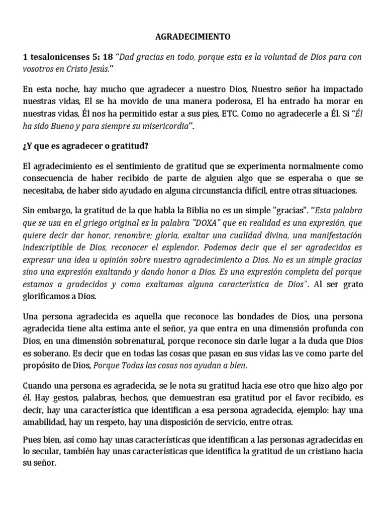 Predica 3. Caracteristicas de Un Cistiano Agradecido | PDF | Gratitud ...