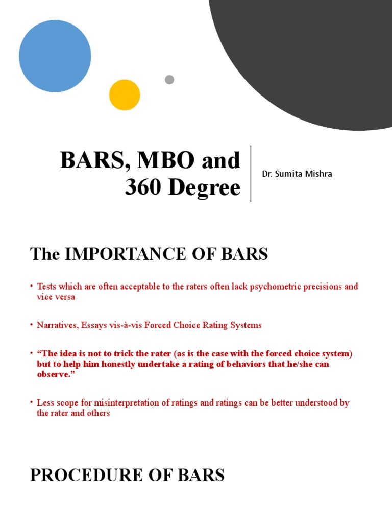 BARS, MBO and 360 Degree | PDF | Performance Appraisal | Goal