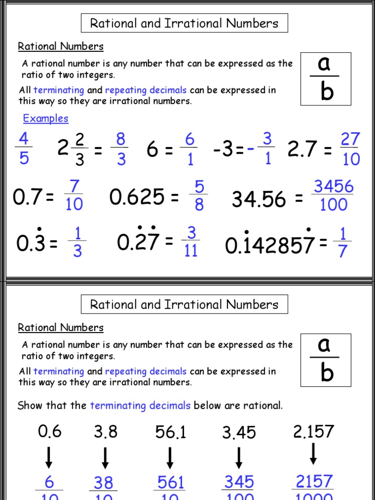 Rational and Irrational Numbers | PDF | Numbers | Rational Number