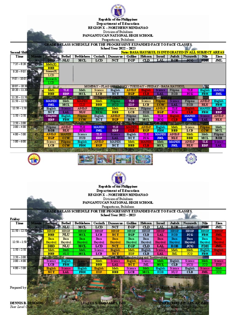 Grade 8 Classroom Program Sy 2022 2023 60 Minutes | PDF