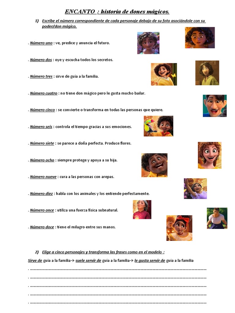 Poderes y personajes de Encanto | PDF | Relaciones personales, crianza ...