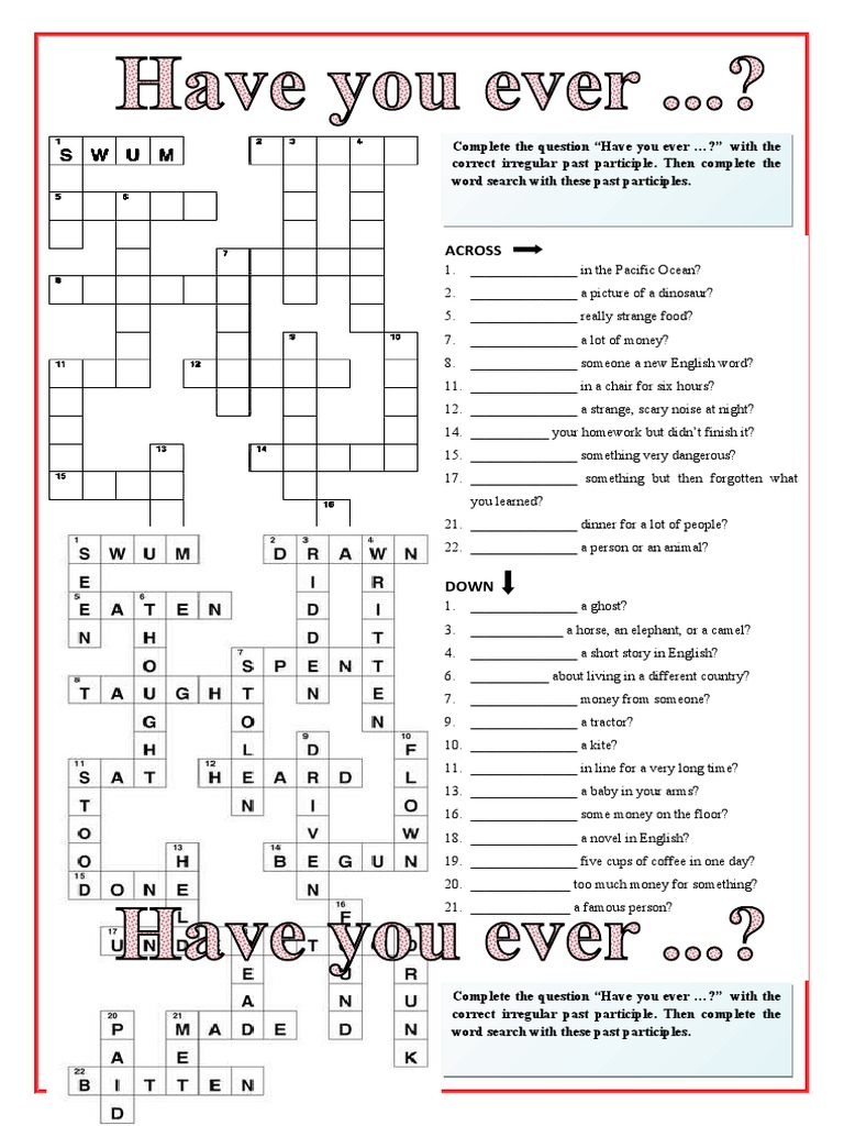 Have You Ever Wordsearch Conversation Topics Dialogs Crosswords ...