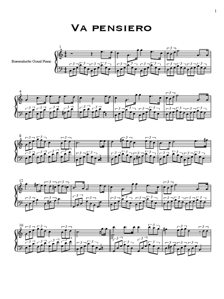 Va Pensiero | PDF | Piano