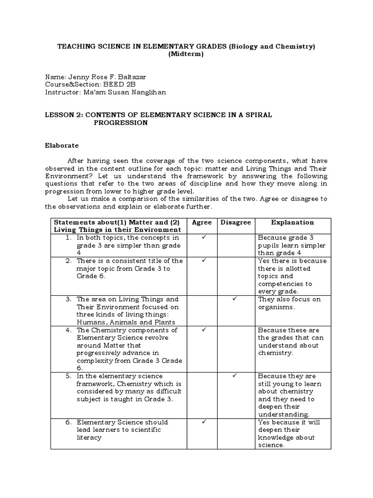 TEACHING SCIENCE IN ELEMENTARY GRADES (Biology&chemistry) | PDF | Quark ...