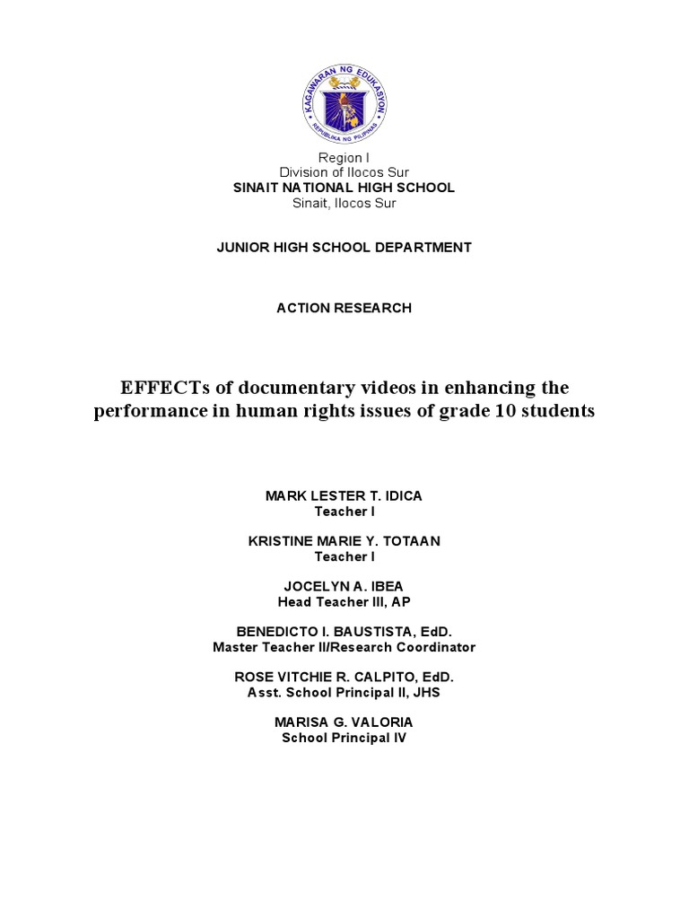 Effects of Documentary Videos in Enhancing The Performance in Human ...