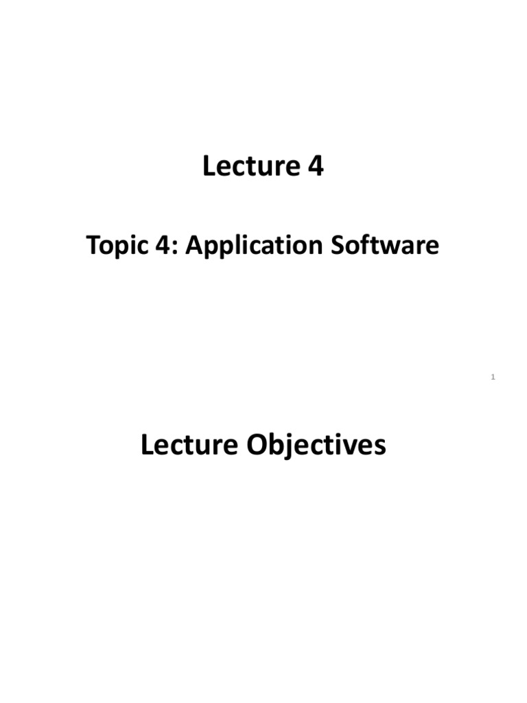 Uci 101 Lecture 4 Application Software Pdf Application Software Software