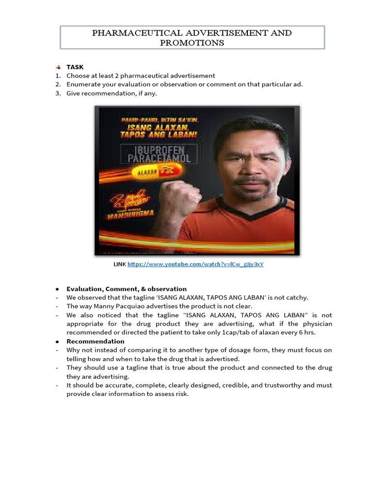 Pharmacuetical Advertisement | PDF