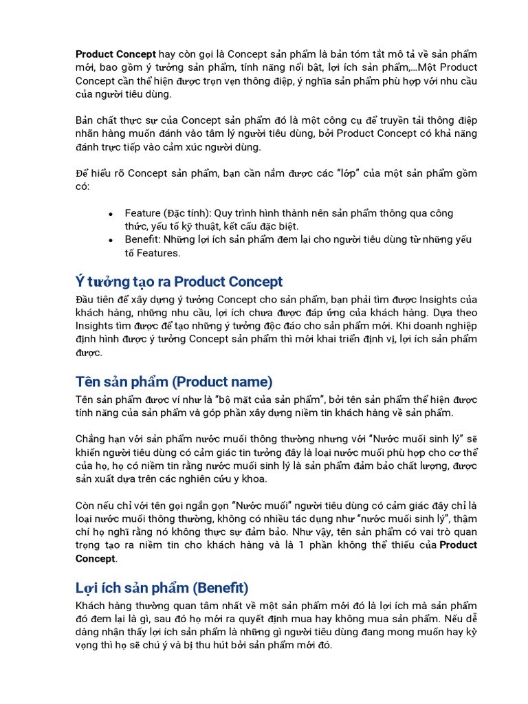 Product Concept | PDF