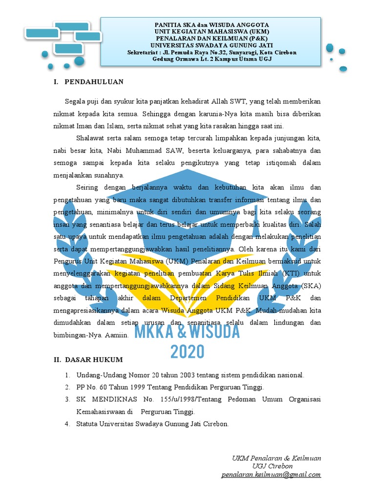 SKA dan Wisuda UKM P&K UGJ 2022 | PDF | Seni | Sains & Matematika
