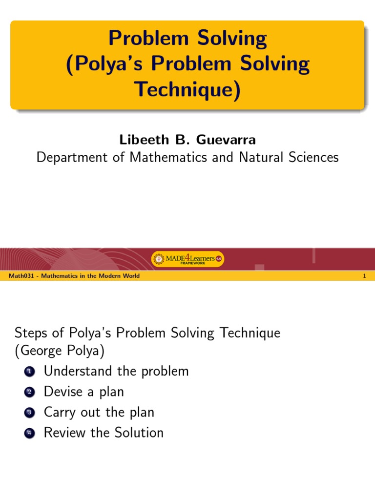 Problem Solving | PDF | Mathematics | Science