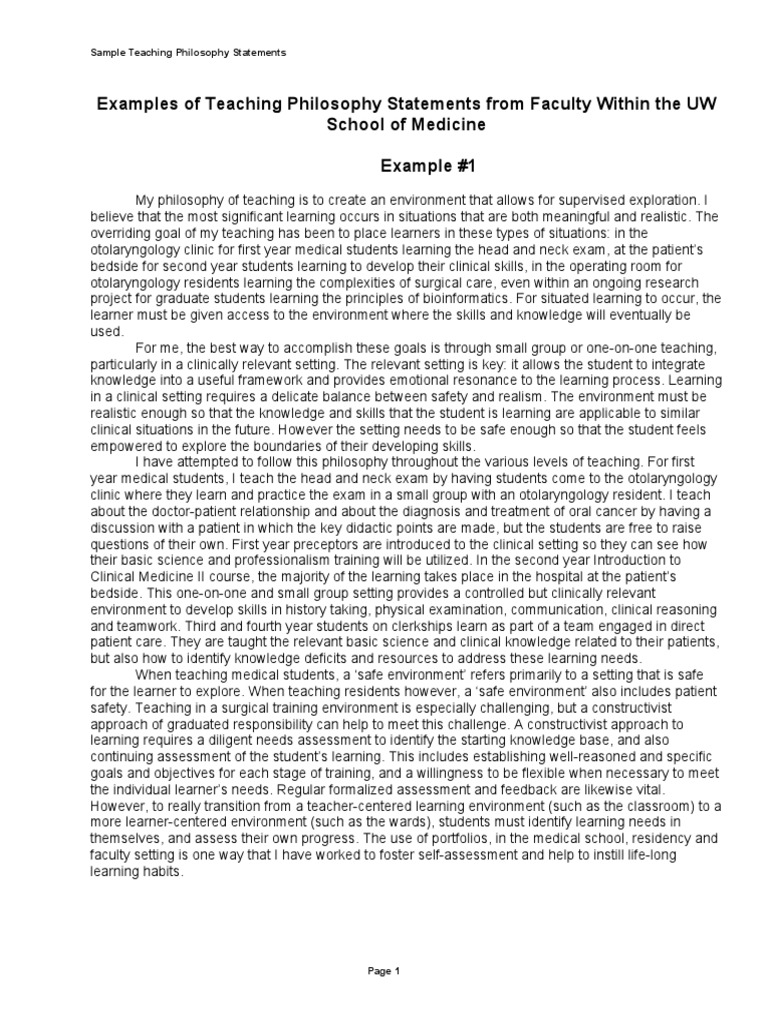 Teaching Philosophy | PDF | Teaching Method | Learning Teaching Philosophy | PDF | Teaching Method | Learning