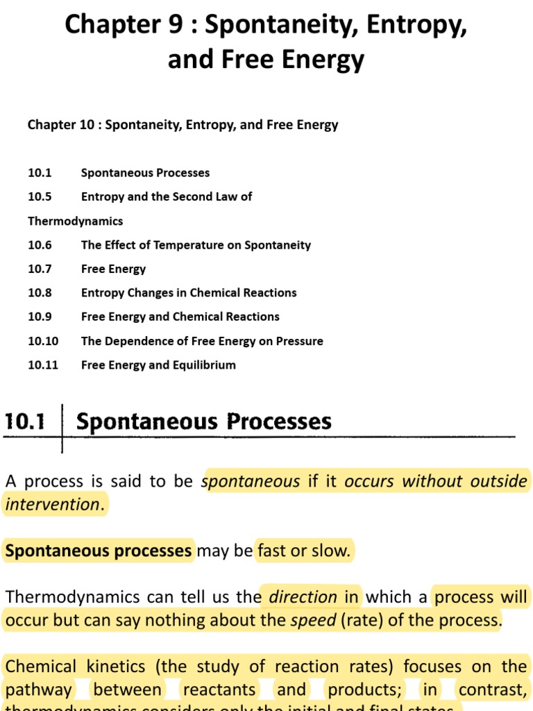 CH 9 - Spontaneity, Entropy, and Free Energy | PDF | Entropy | Gibbs ... CH 9 - Spontaneity, Entropy, and Free Energy | PDF | Entropy | Gibbs ...