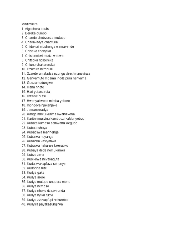Madimikira 1 | PDF