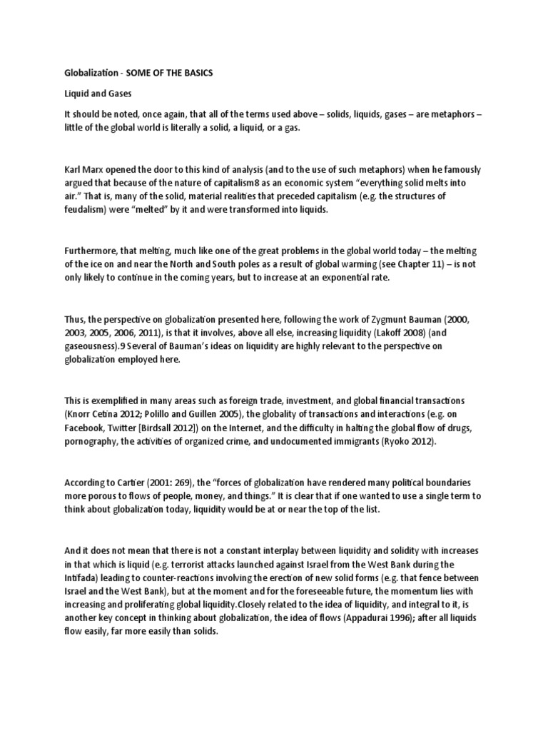 Globalization - SOME OF THE BASICS - Liquid and Gases | PDF | Globalization