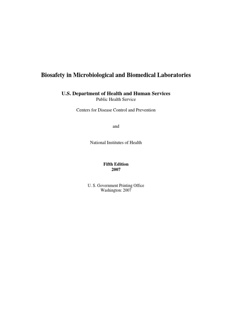 BMBL-5th Edition | PDF | Infection | Risk