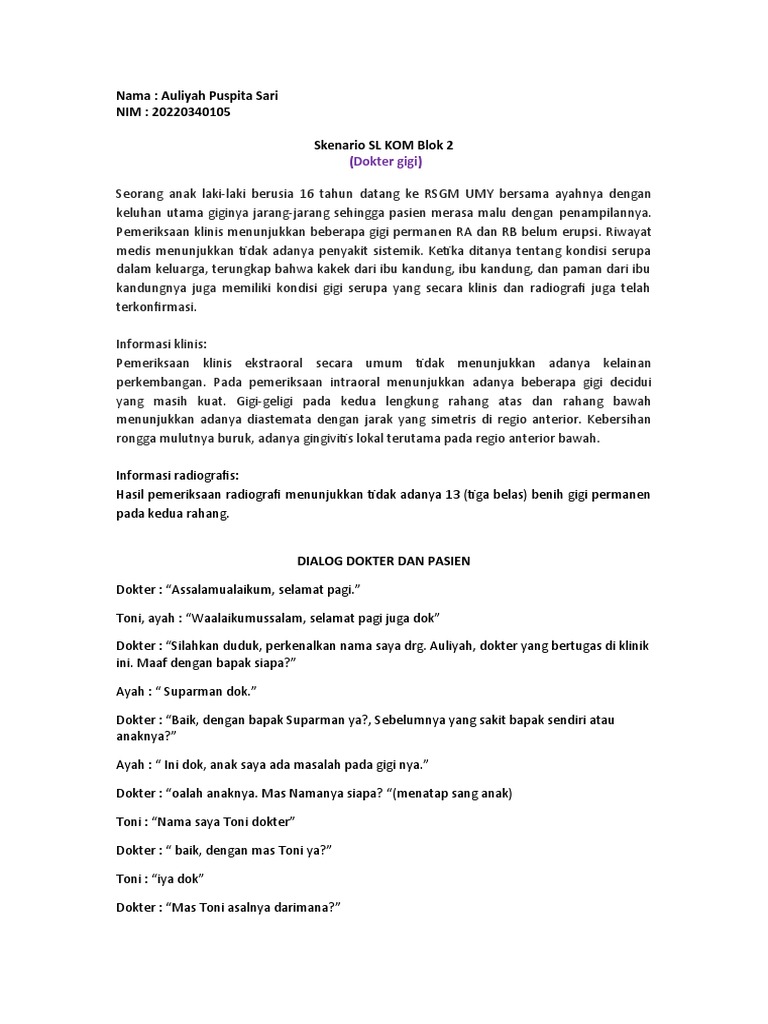 Dialog Dokter Dan Pasien | PDF | Gaya Hidup