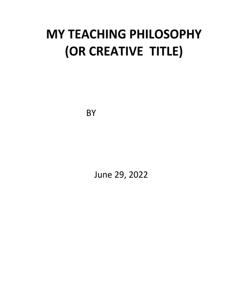 My Teaching Philosophy Template | PDF | Teaching Method | Learning