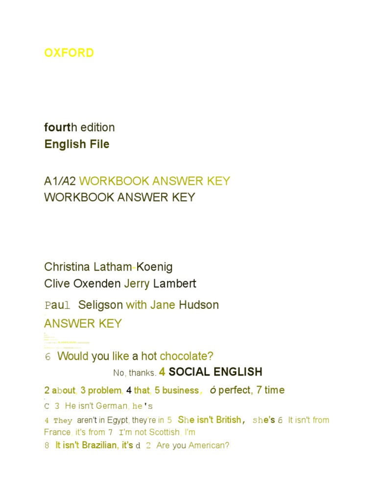 Workbook Answer key | PDF | Potato Chip | English Language