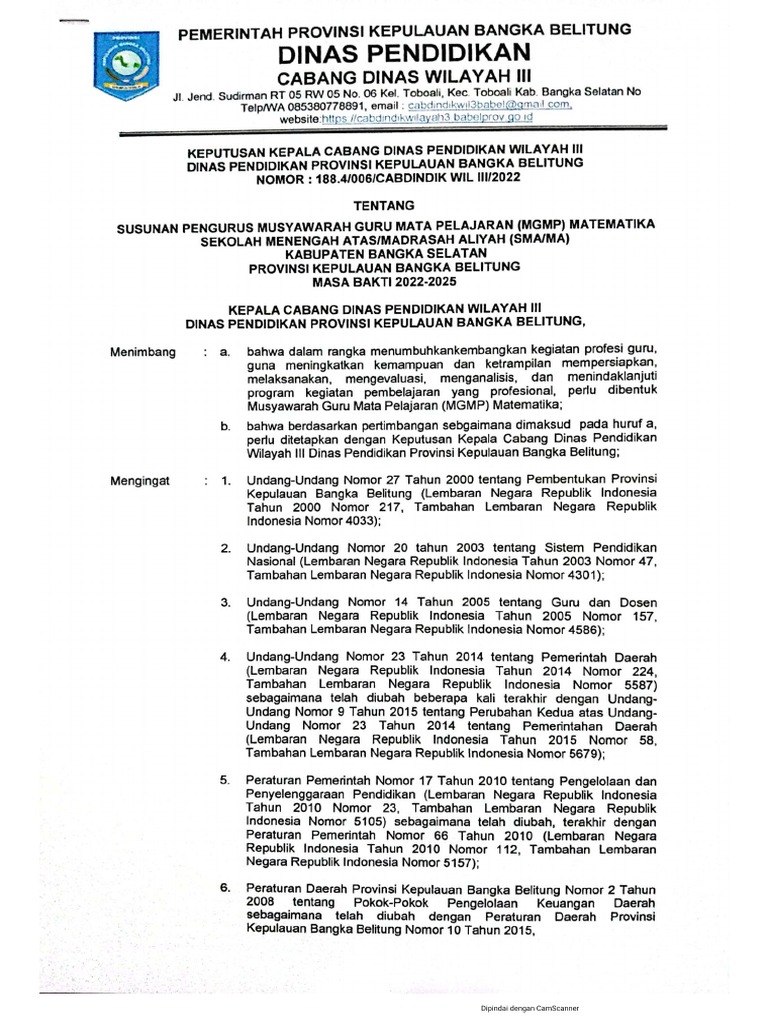 SK MGMP Matematika 2022 | PDF