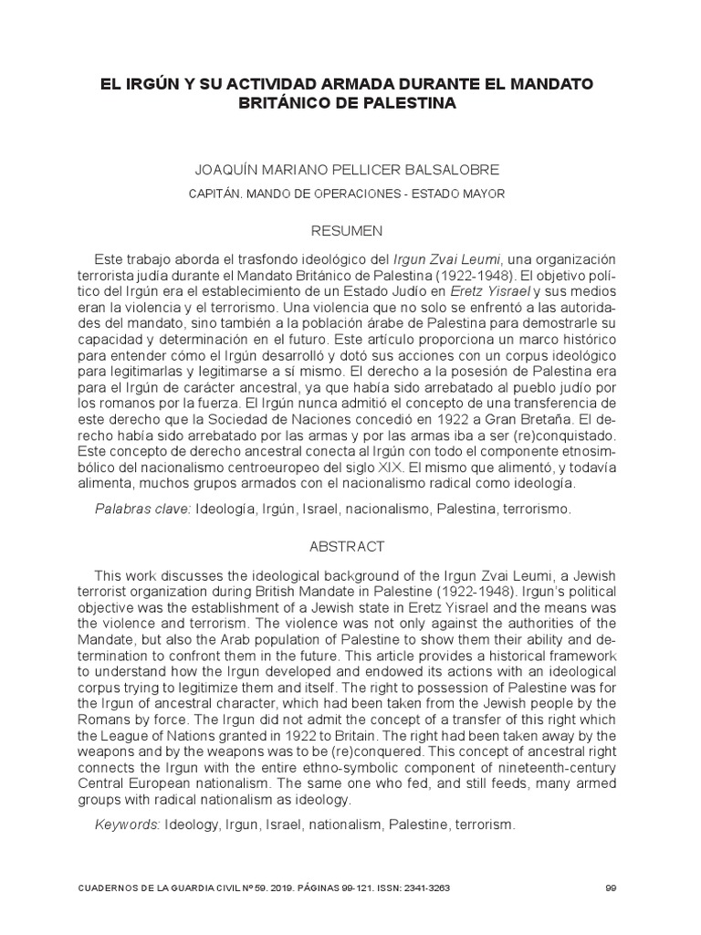 El Irgun y Su Actividad Armada | PDF