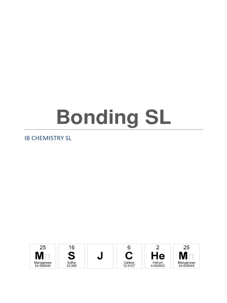IB CHEMISTRY SL. Bonding SL | PDF | Chemical Polarity | Intermolecular ...