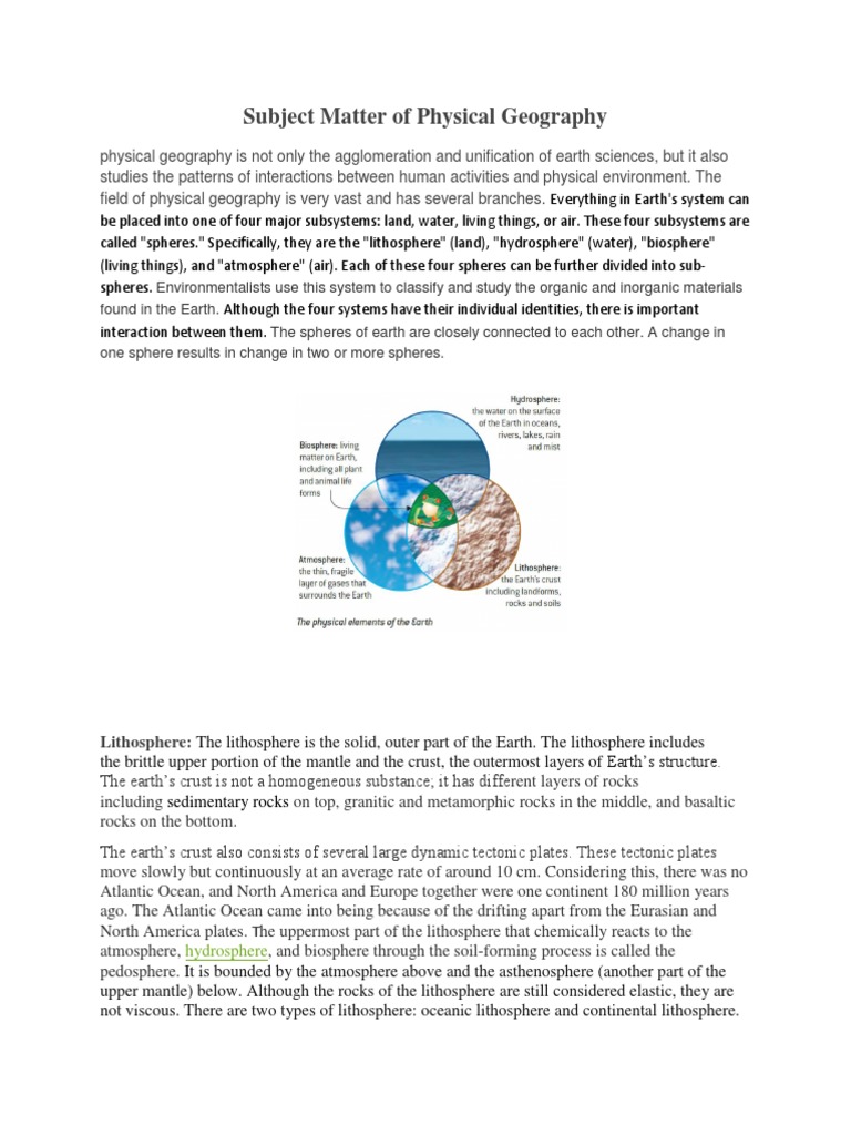 Subject Matter of Physical Geography | PDF | Atmosphere Of Earth ...