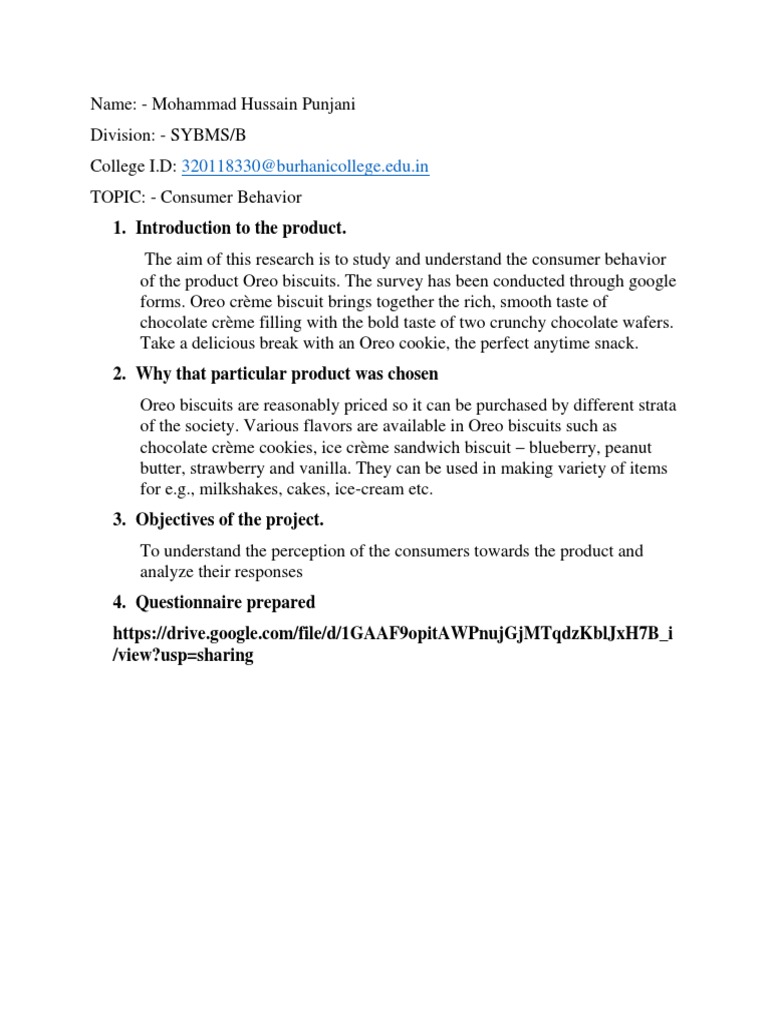 Consumer Behaviour Project PDF | PDF | Social Science | Lifestyle