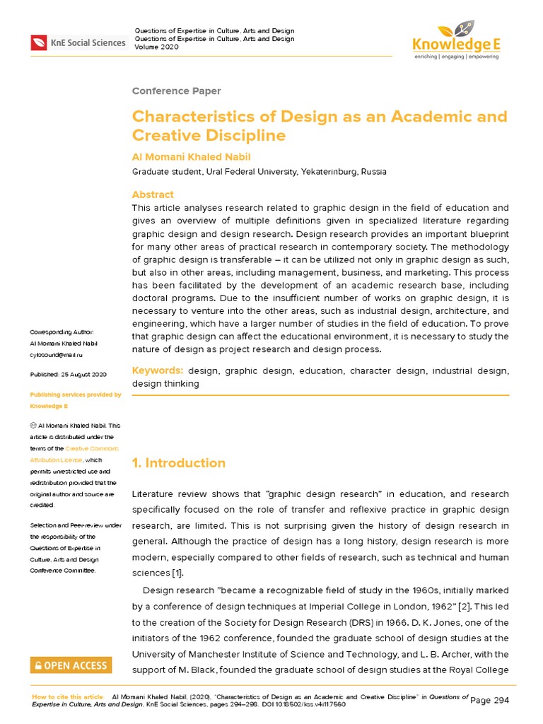 Characteristics of Design As An Academic Discipline | PDF | Design ...