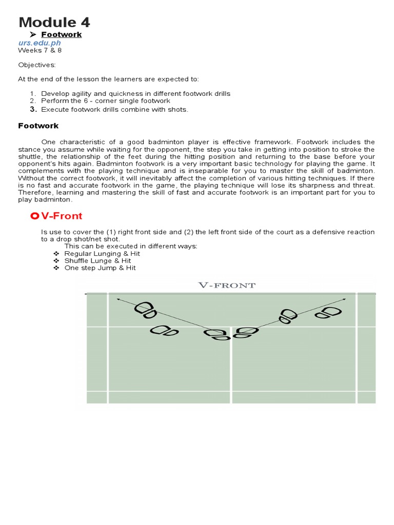 PE 3 MODULE 4 Footwork | PDF