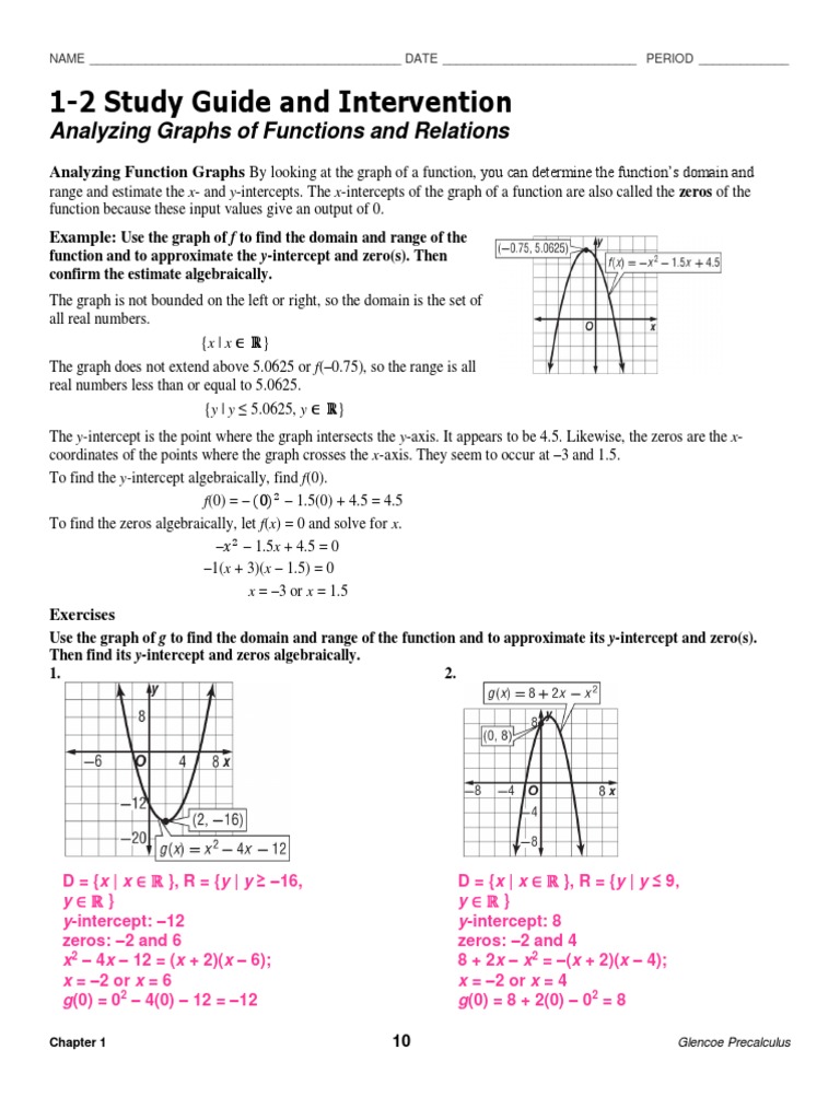 Analyzing Function Graphs Guide | PDF | Function (Mathematics) | Analysis