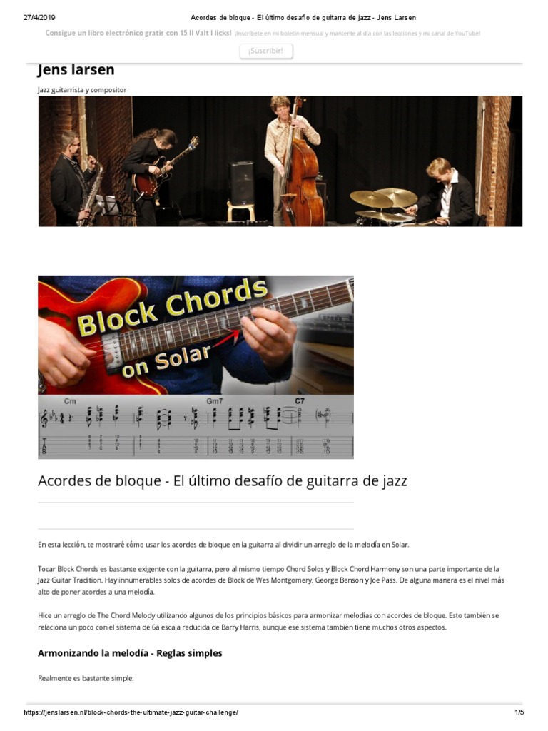 Acordes de Bloque - El Último Desafío de Guitarra de Jazz - Jens Larsen | PDF | Acorde (Música ...
