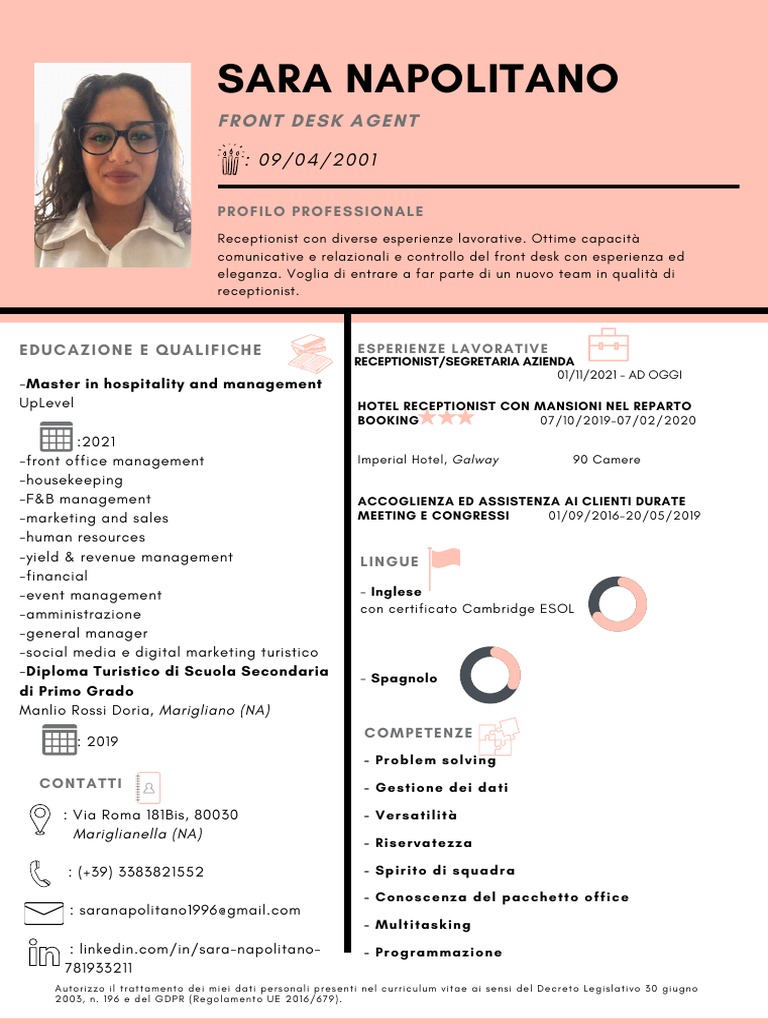 Curriculum Sara Napolitano | PDF