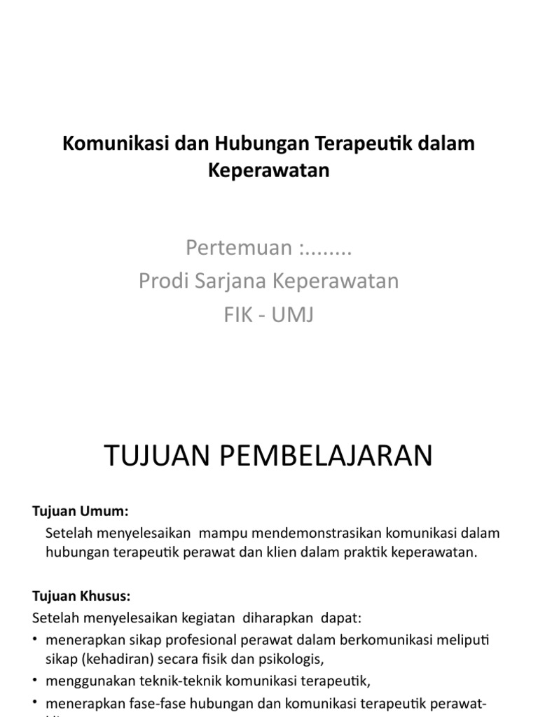 Komunikasi Terapeutik PD Klien - Ok | PDF